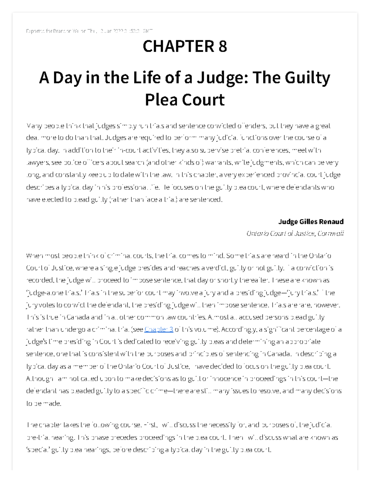 Chapter 8 A Day in the Life of a Judge The Guilty Plea Court Top Hat ...