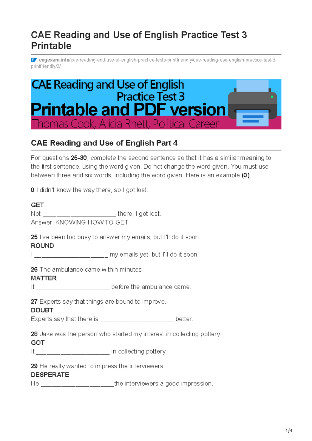 Engexam info CAE Reading And Use Of English Practice Test 3 Printable