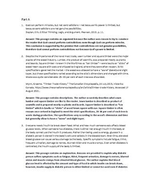 Assignment 2 - Part A Put the following argument in standard form ...