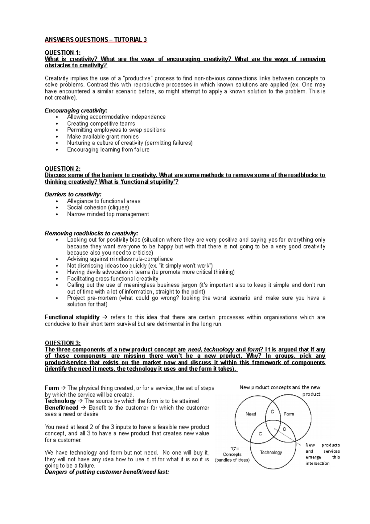 Tutorial 3 - Answers - ANSWERS QUESTIONS – TUTORIAL 3 QUESTION 1: What ...