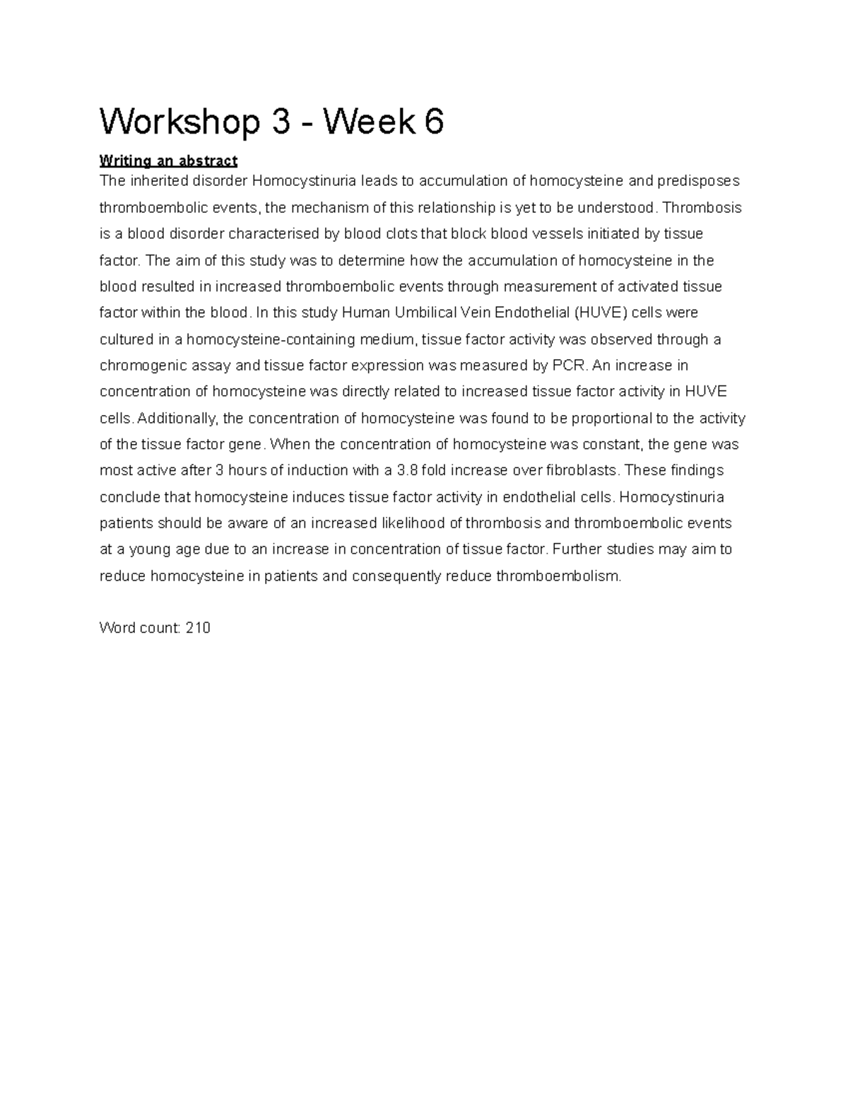 Practical Workshop 3 Week 6 Abstract Example - Workshop 3 - Week 6 ...