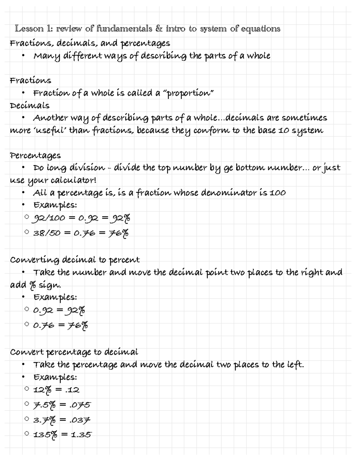 MAT 104 - Lesson 1 - Lesson 1: review of fundamentals & intro to system ...