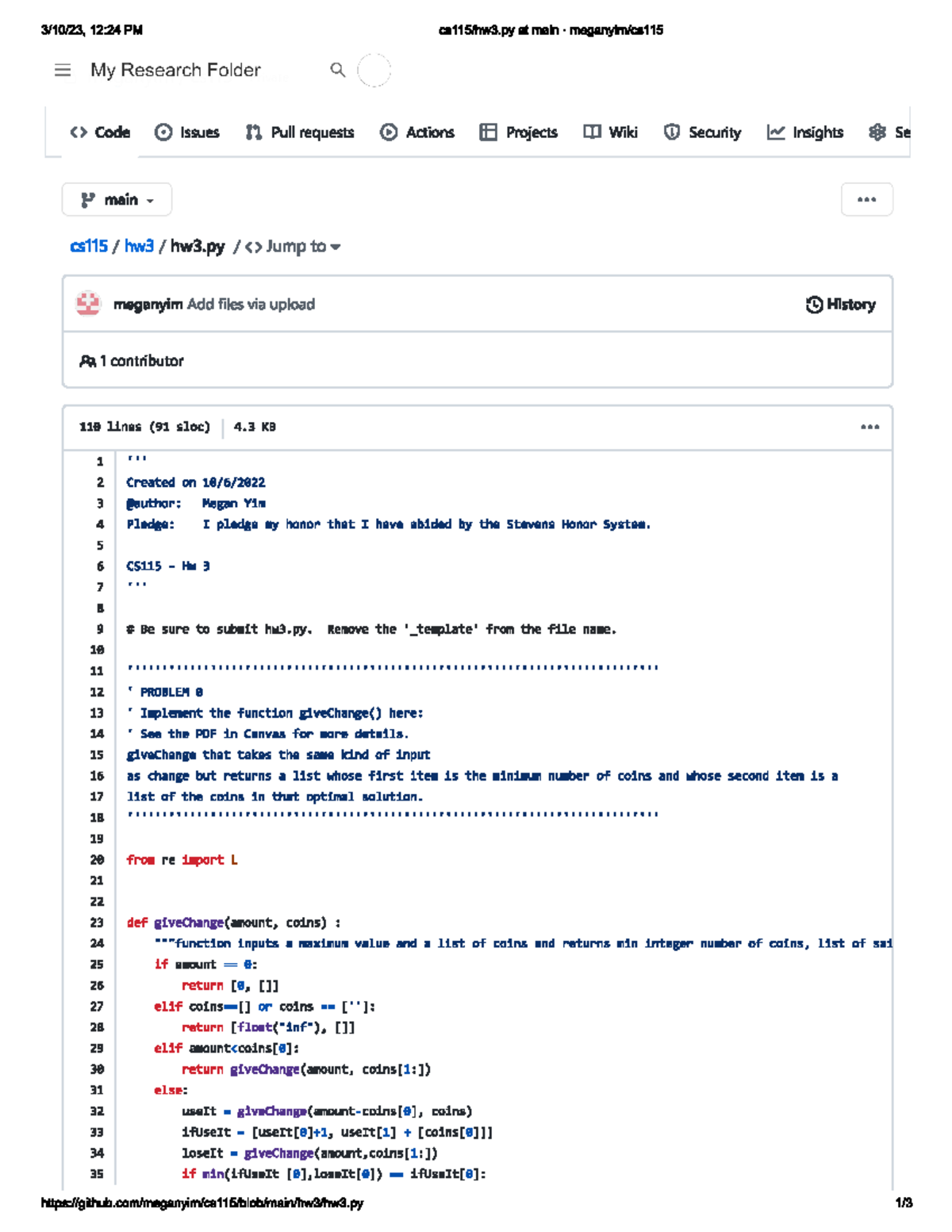 HW 3 - Professor: Zumrut Akcam-Kibis - CS 115 - Studocu