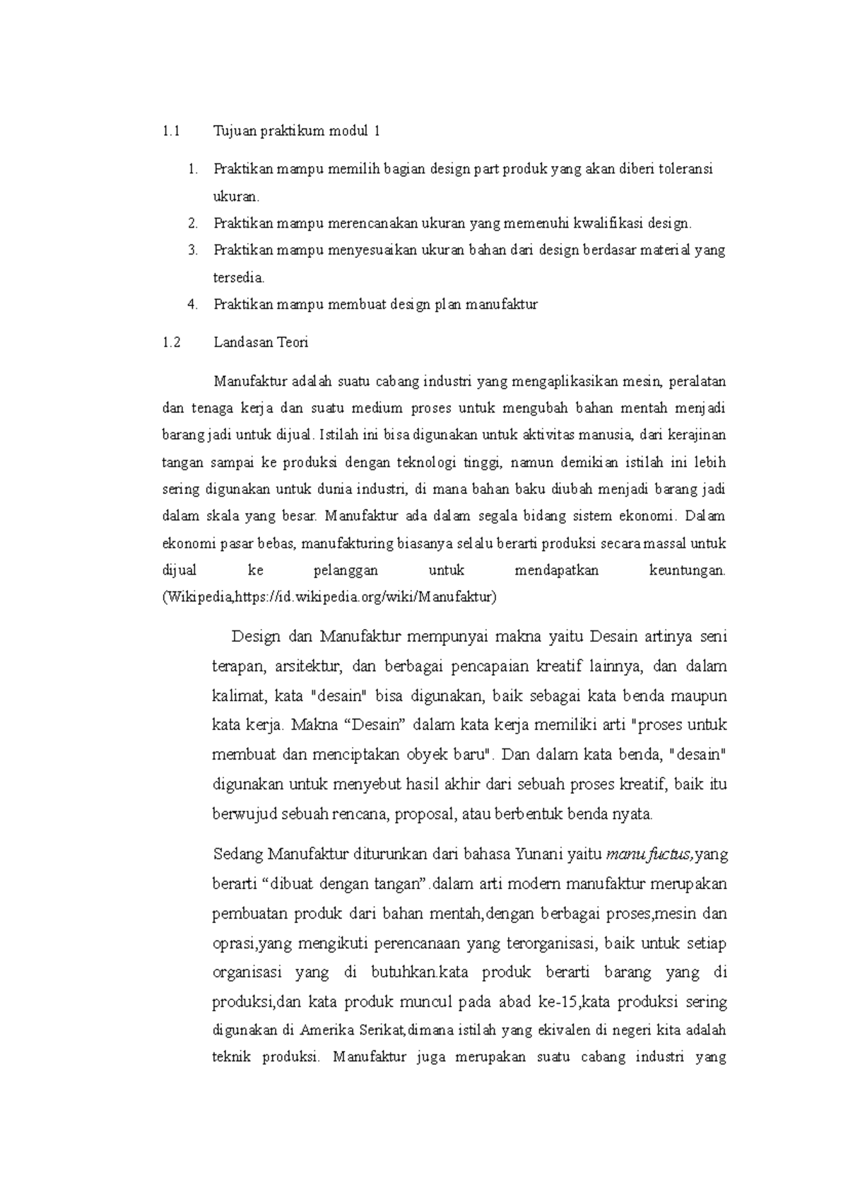 Tujuan praktikum modul 1 - Praktikan mampu merencanakan ukuran yang ...