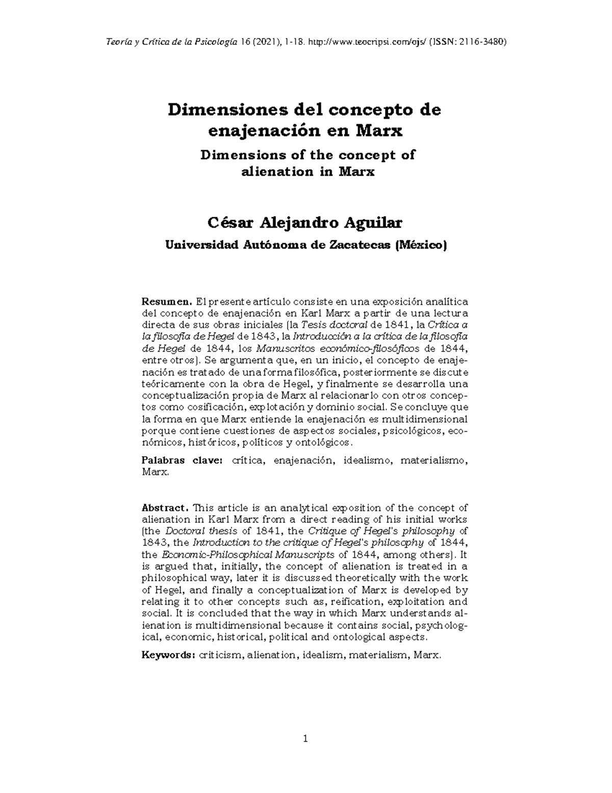 Dialnet-Dimensiones Del Concepto De Enajenacion En Marx-8080360 ...