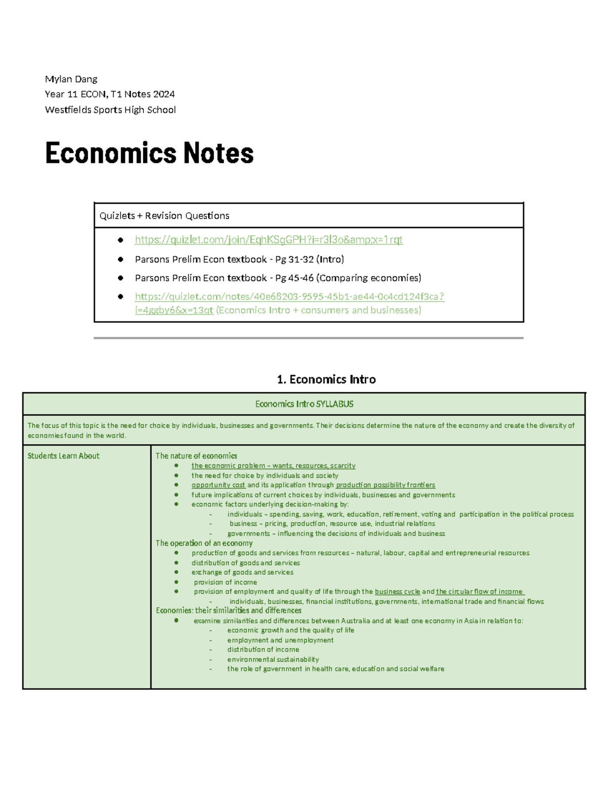 Economics Notes 2024 - ... - Mylan Dang Year 11 ECON, T1 Notes 2024 ...