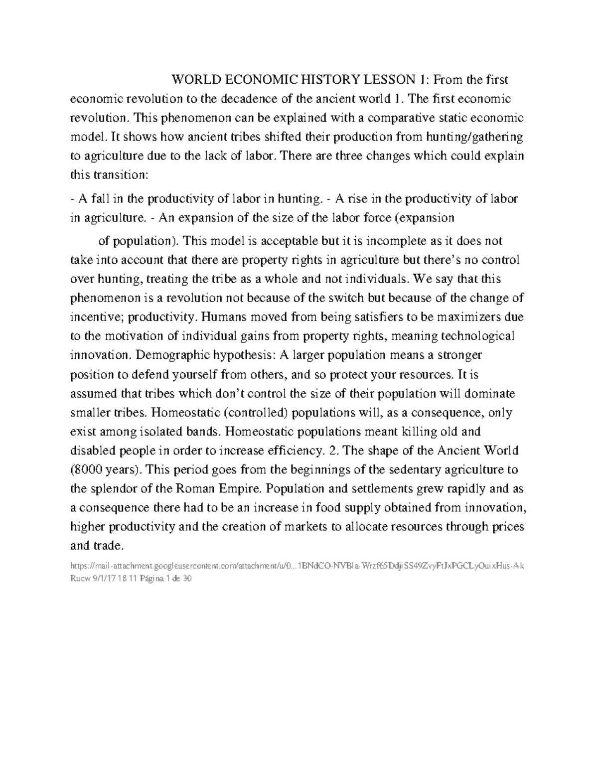 World Economic History - WORLD ECONOMIC HISTORY LESSON 1: From the ...