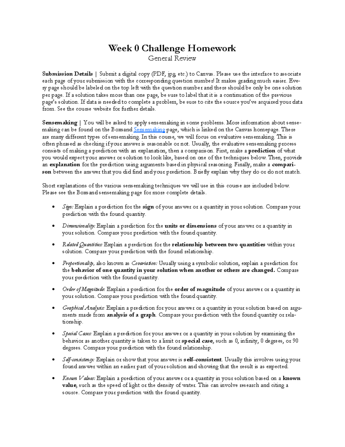 Week 0 Homework - Week 0 Challenge Homework General Review Submission ...