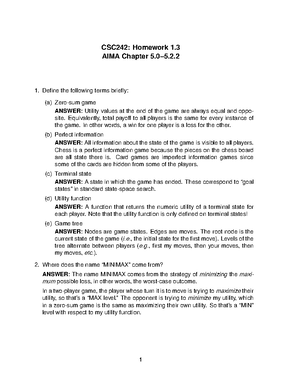 CSC242 homework 1 2 solutions - CSC242: Homework 1. AIMA Chapter 3.3–3 ...
