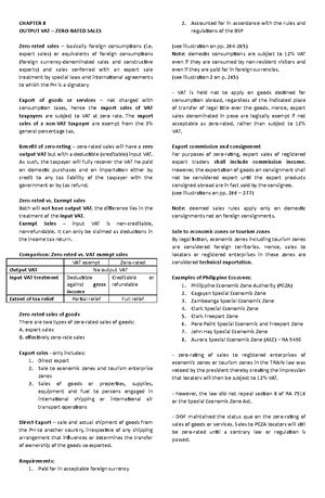 Chapter 9 - CHAPTER 9 INPUT VAT INPUT TAX – refers to the VAT due or paid by a VAT- registered ...