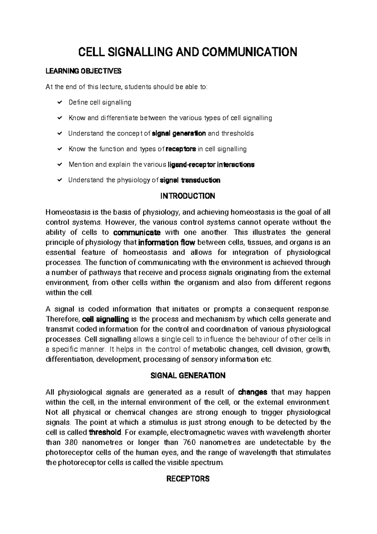 CELL Signalling AND Communications - CELLSIGNALLINGANDCOMMUNICATION ...