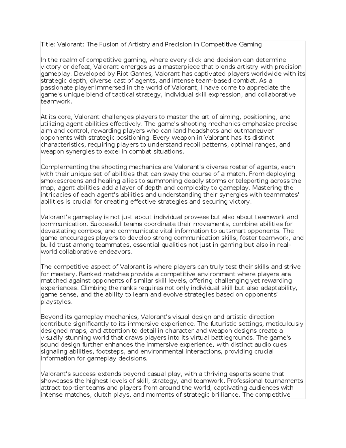 Bleh - dadsadagdugauodguoghdadad - Title: Valorant: The Fusion of ...