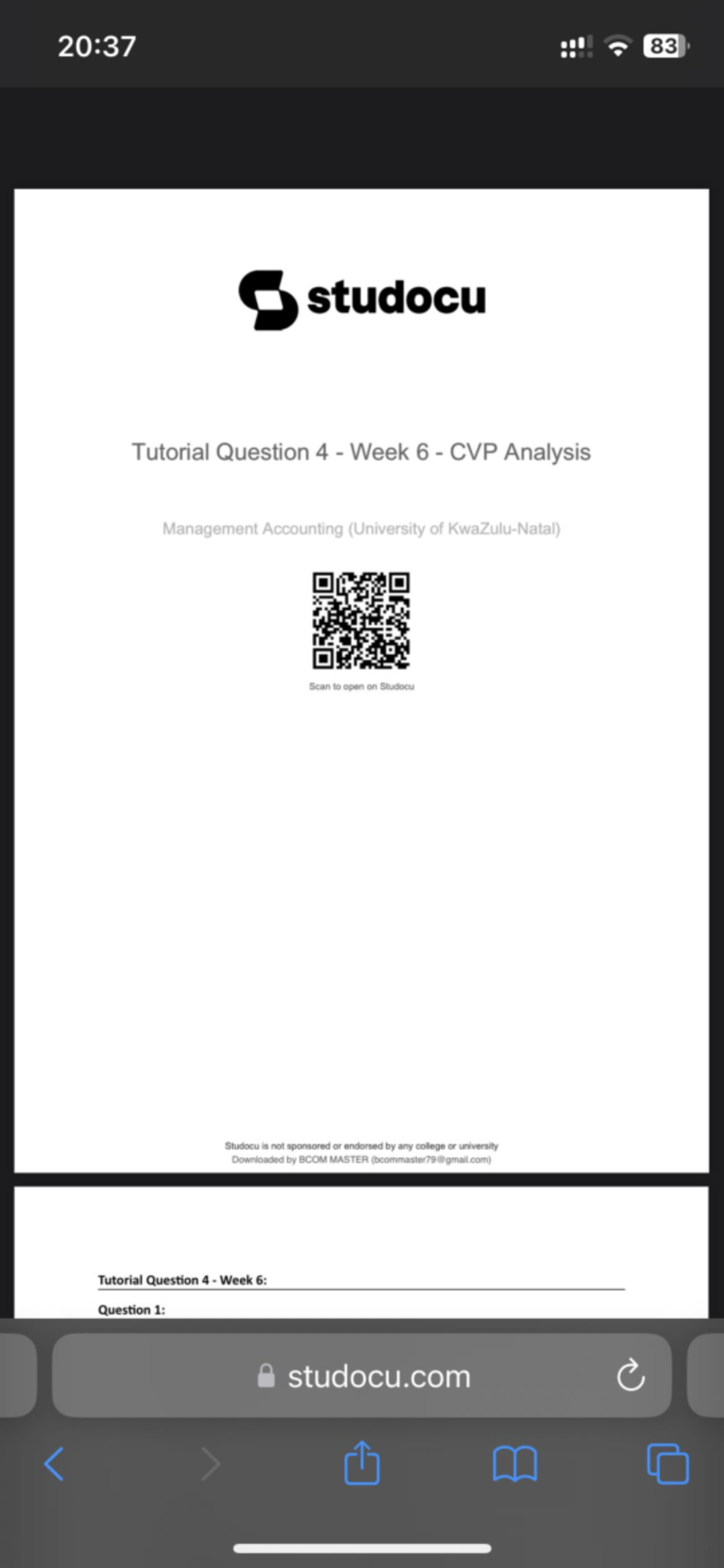 CVP Question Paper - studocu Tutorial Question 4 Week 6 CVP Analysis Management Accounting - Studocu