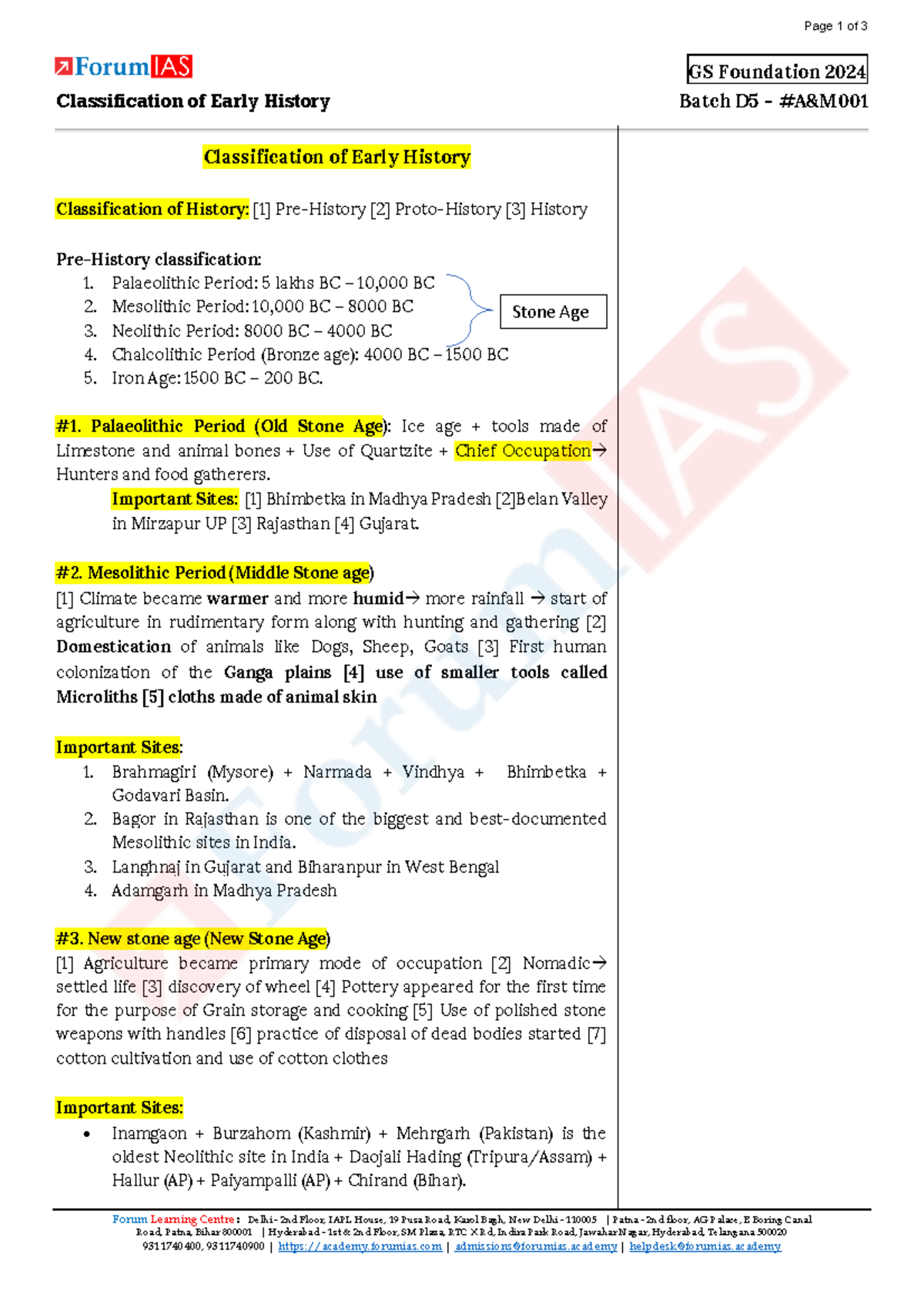 AM 1 D5 Classification of History - GS Foundation 2024 Classification ...