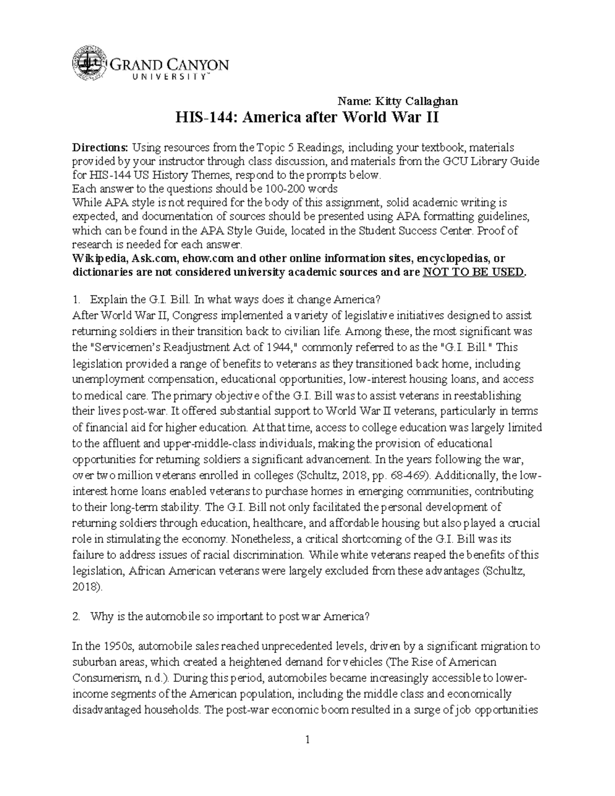 HIS-144-RS-America after WWII Worksheet complete - Name: Kitty ...