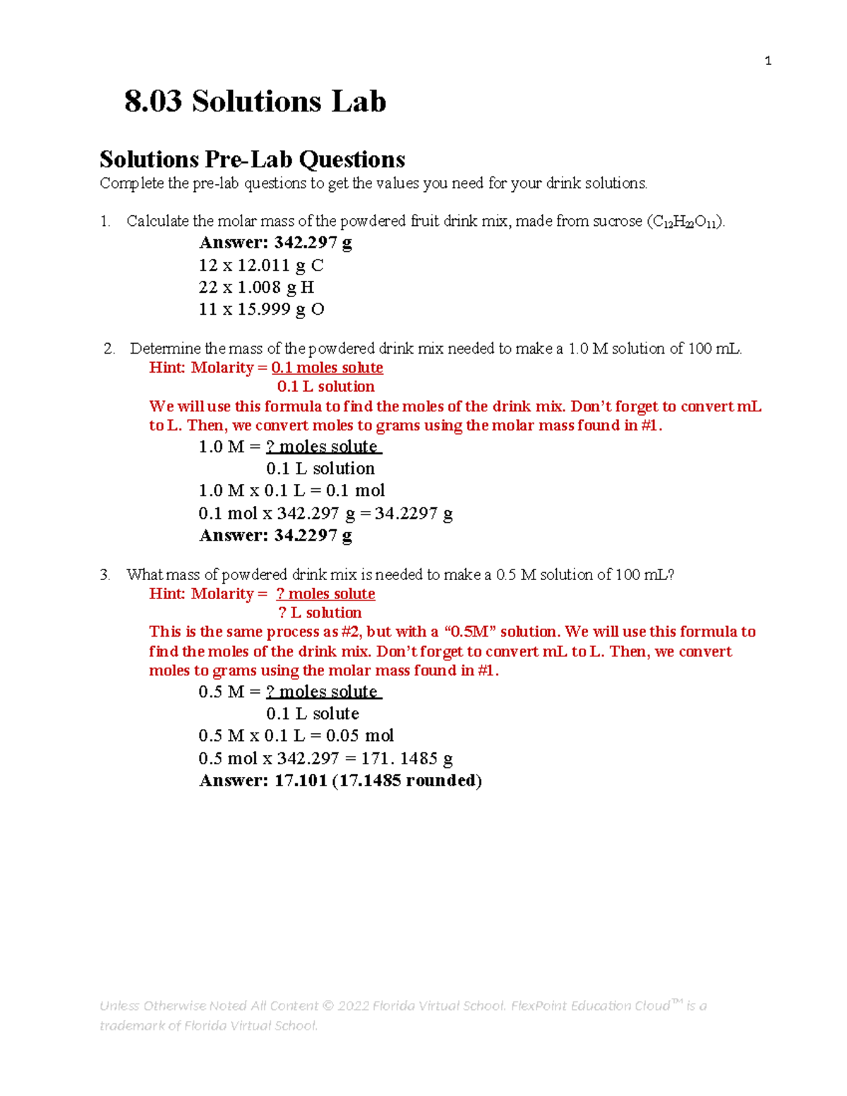 8.03 Solutions Lab - Lab - 8 Solutions Lab Solutions Pre-Lab Questions Complete the pre-lab ...