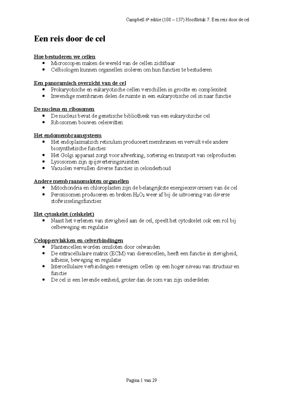 Hfst 7 - Samenvatting Applied Animal Biology - Een reis door de cel Hoe ...