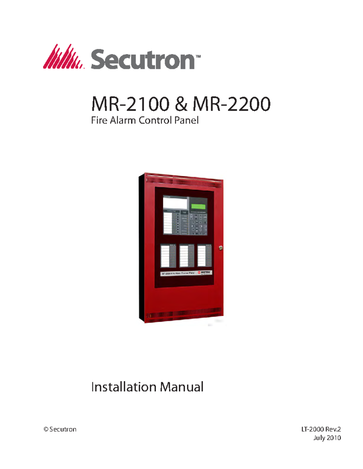 Manual mircom - LT-2000 Rev. July 2010 © Secutron MR-2100 & MR- Fire ...