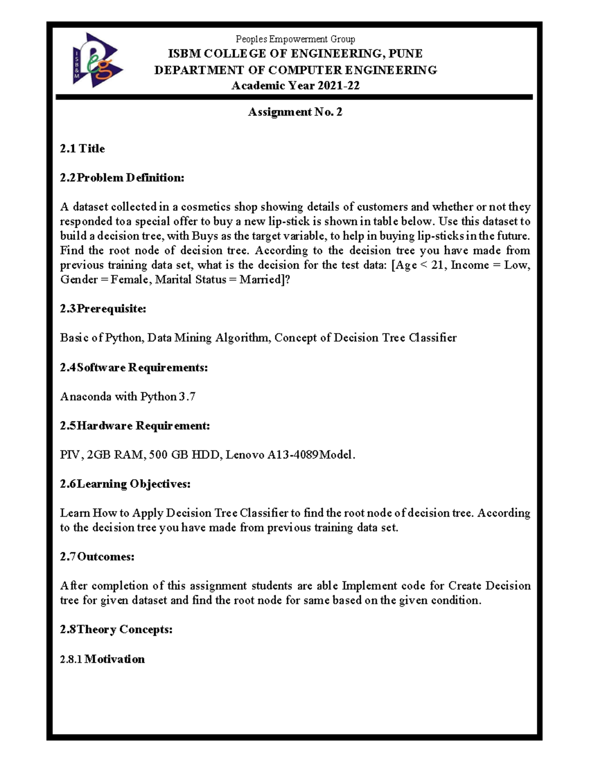 LP3 Assignment 2 Vaibhav Srivastava 64 - ISBM COLLEGE OF ENGINEERING, PUNE DEPARTMENT OF ...
