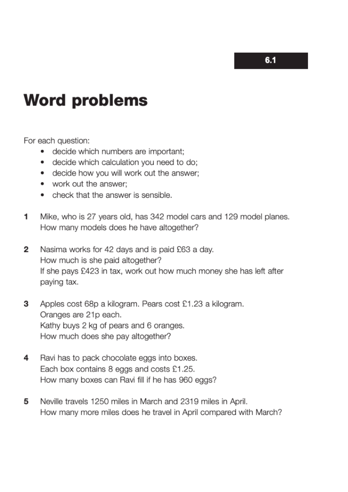 Algebra word problems Dawood - Word problems For each question: e ...