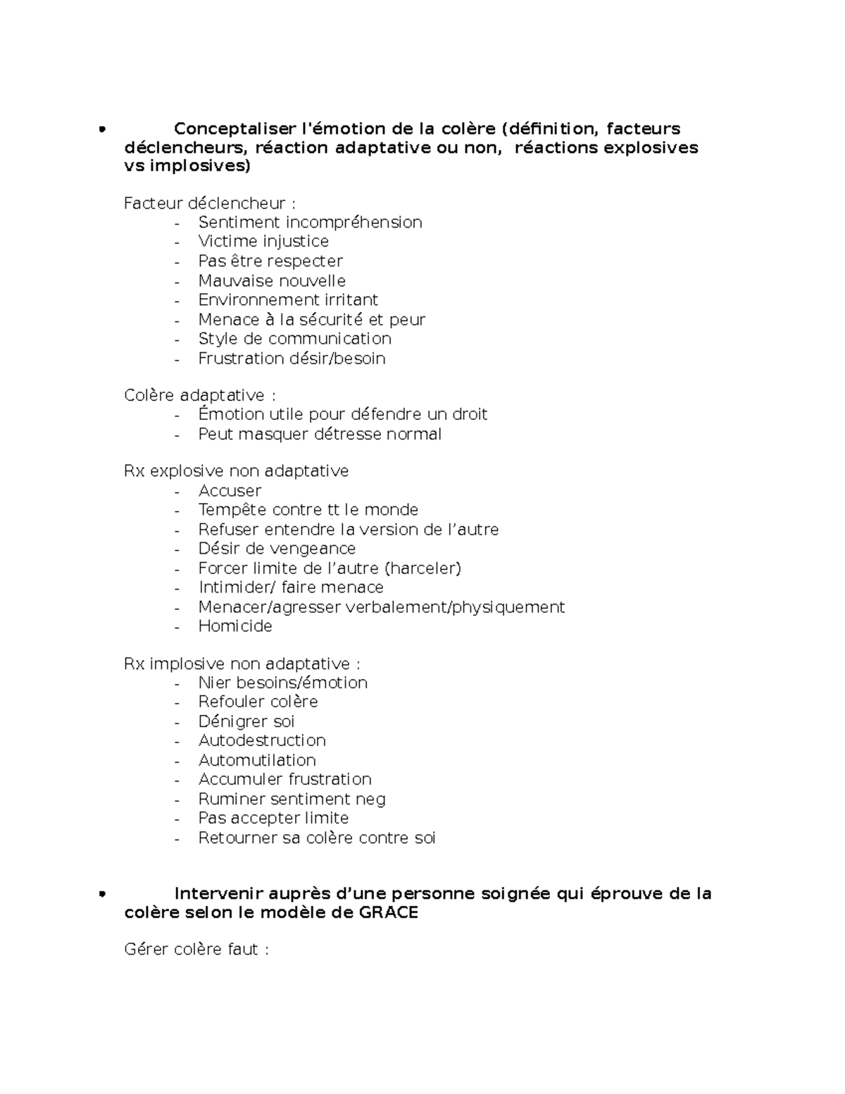Relation soignante - note - Conceptaliser l'émotion de la colère ...