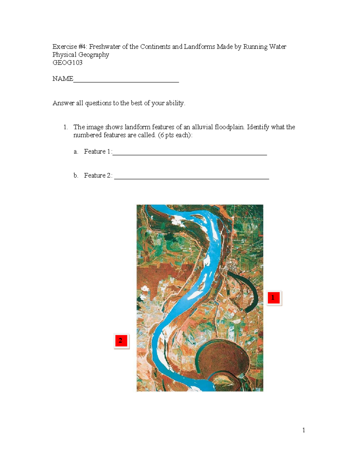 Lastname Exercise 4 - Classwork - Exercise #4: Freshwater of the ...