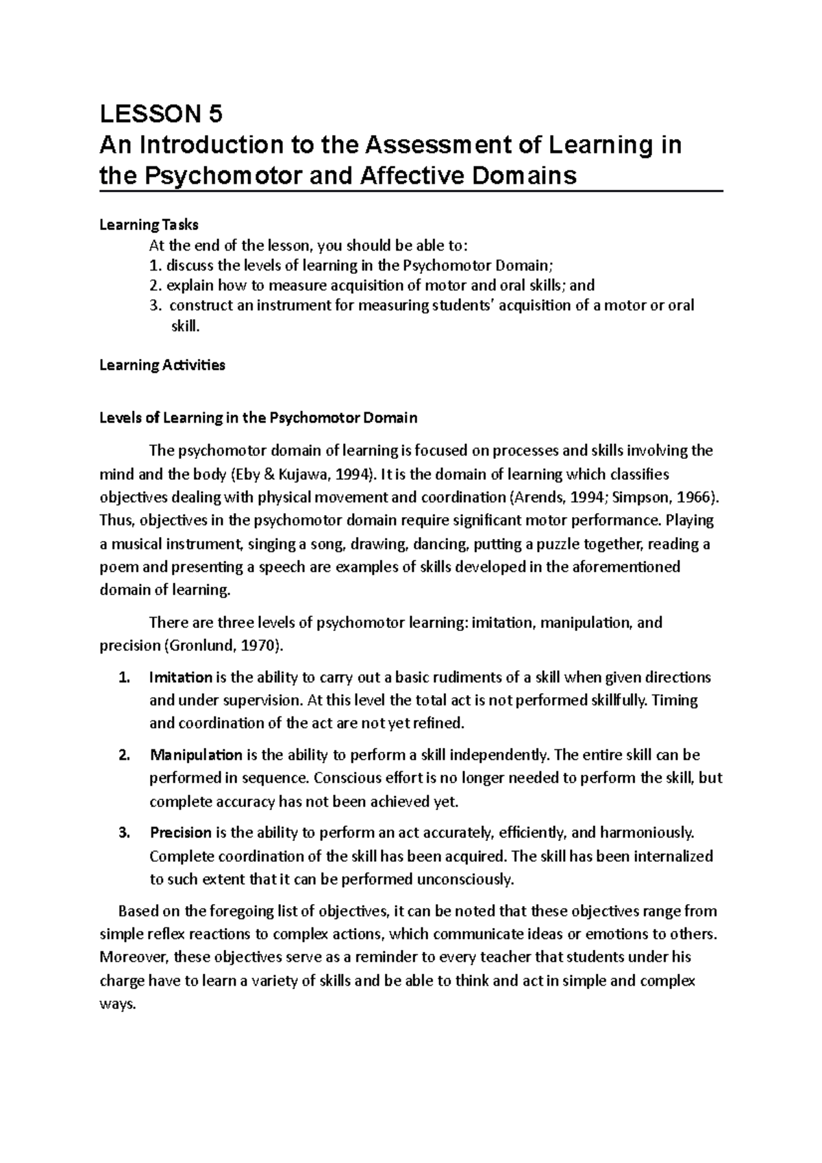 Assessment 2 module 5 2022 - LESSON 5 An Introduction to the Assessment ...