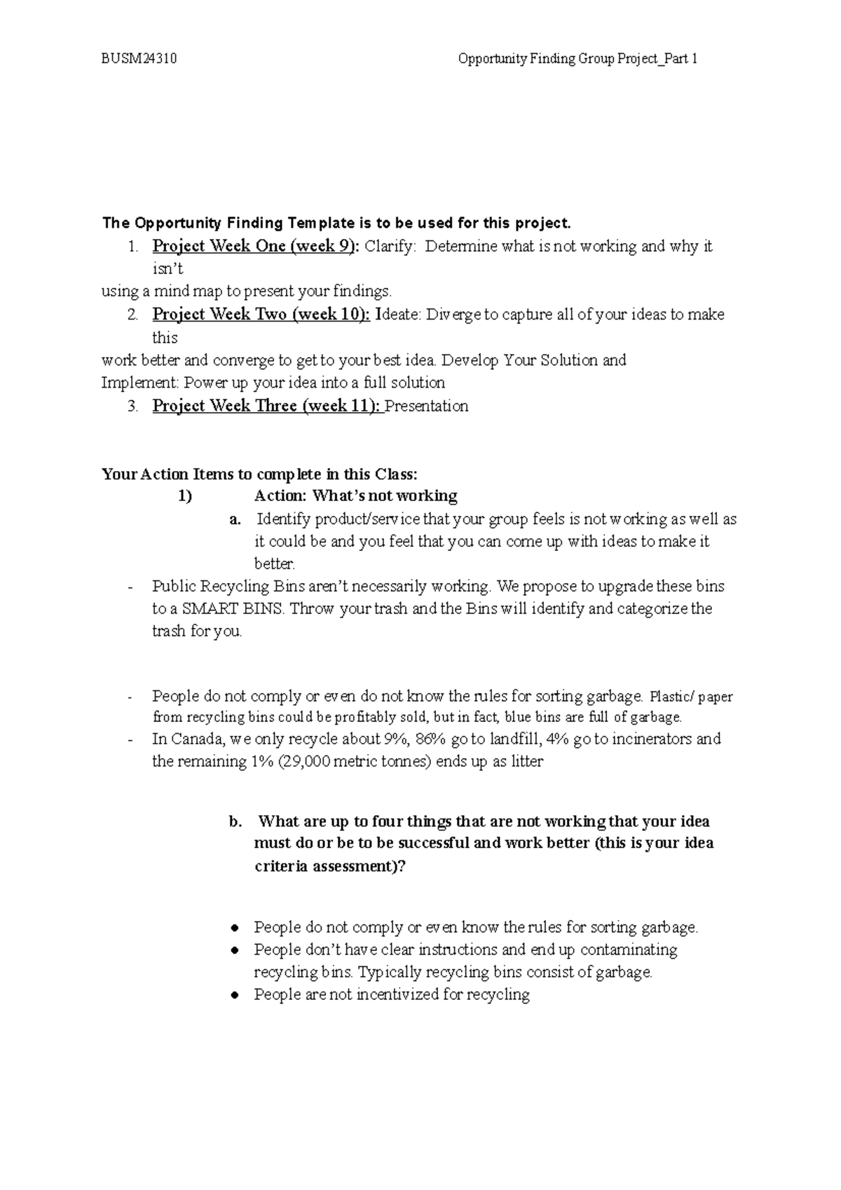 Opportunity Finding Project - BUSM24310 Opportunity Finding Group Project_Part 1 The Opportunity ...