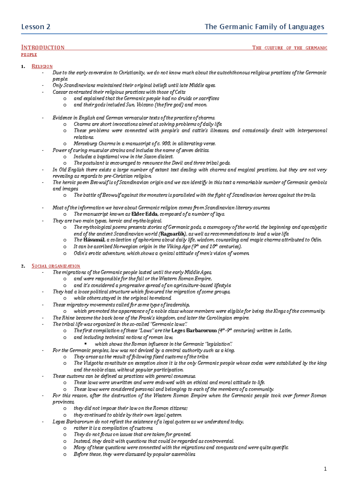 02 Germanic Family of Lges - Lesson 2 The Germanic Family of Languages ...