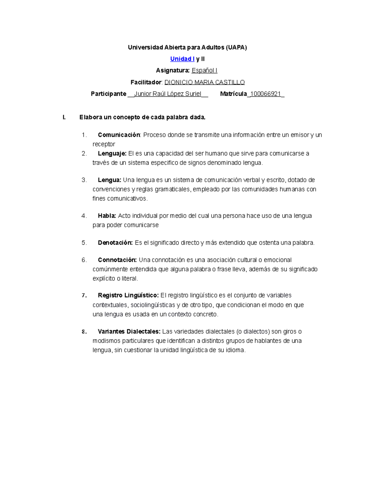 Lengua - tarea de español I completa - Universidad Abierta para Adultos ...