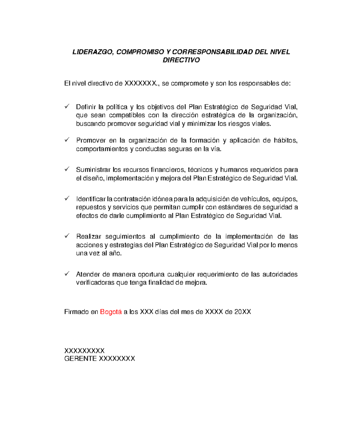 Paso 4. Responsabilidades de la alta dirección - LIDERAZGO, COMPROMISO Y CORRESPONSABILIDAD DEL ...