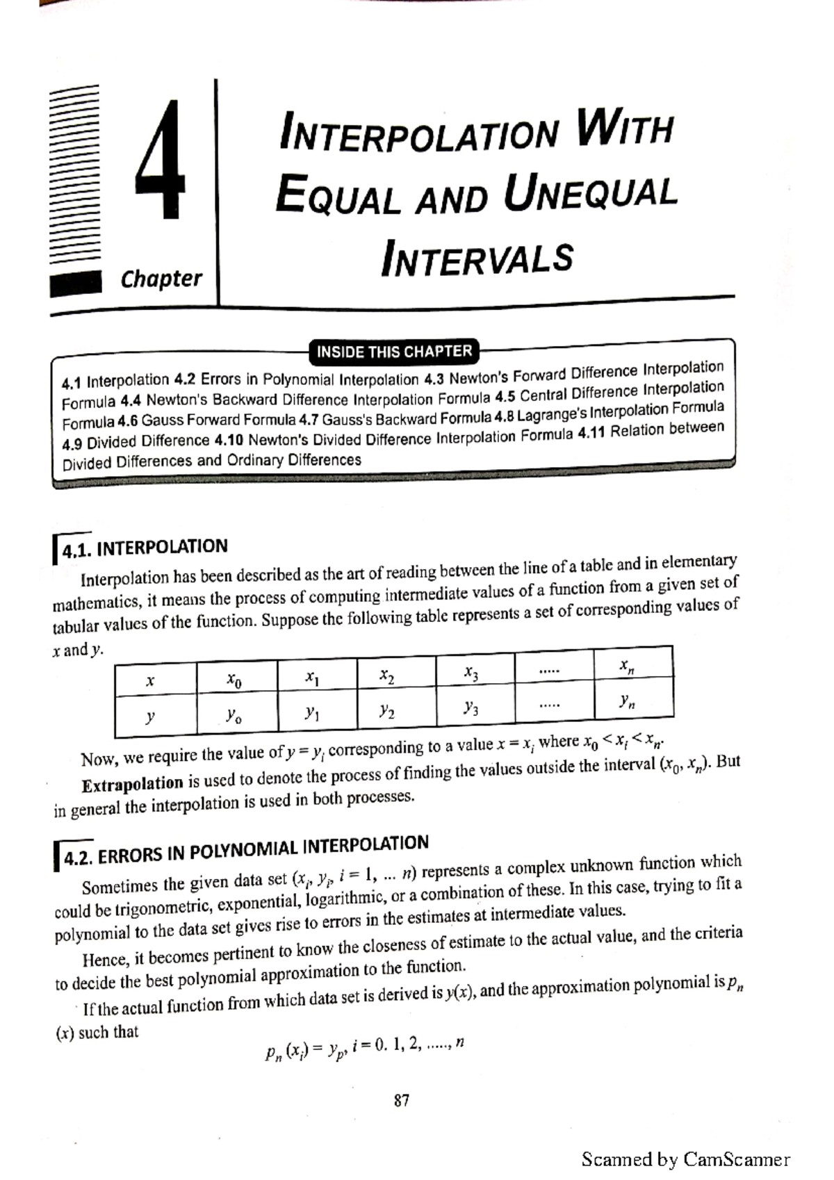 4- Interpolation with Equal and Unequal Intervals - Applied Mathematics- III - Studocu