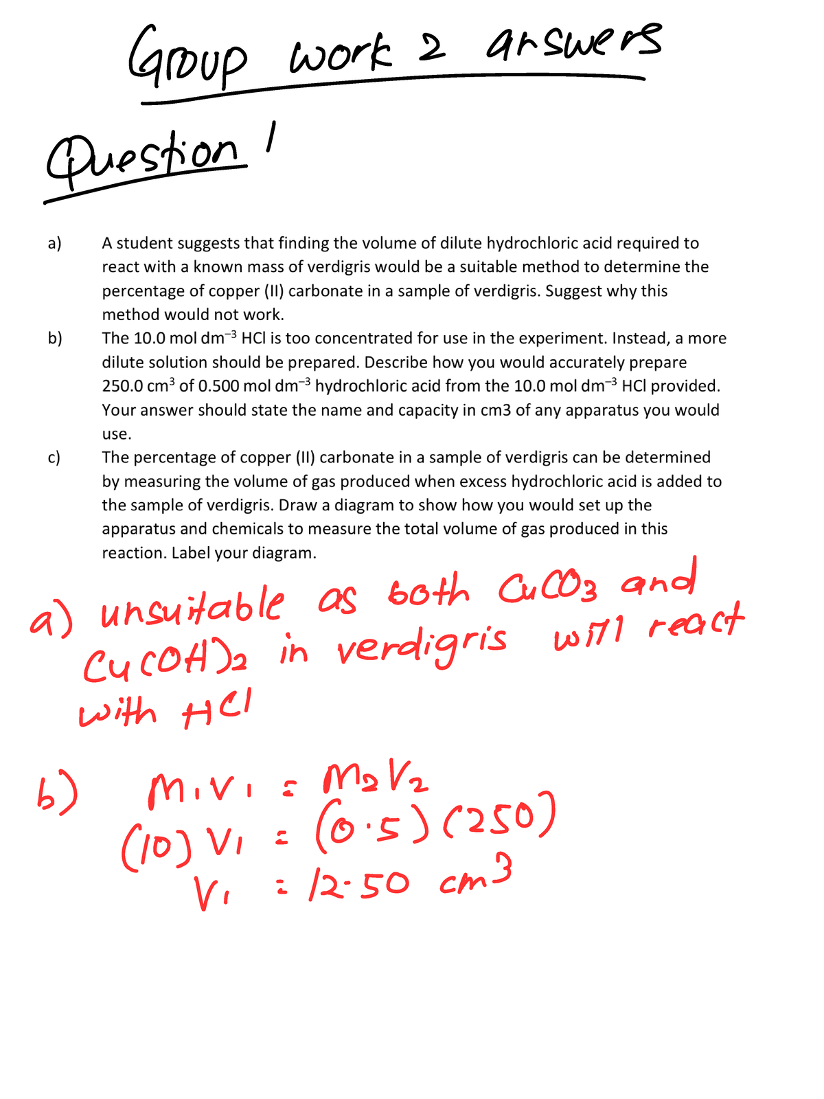 Group work 2 answer - chemistry ii - Studocu