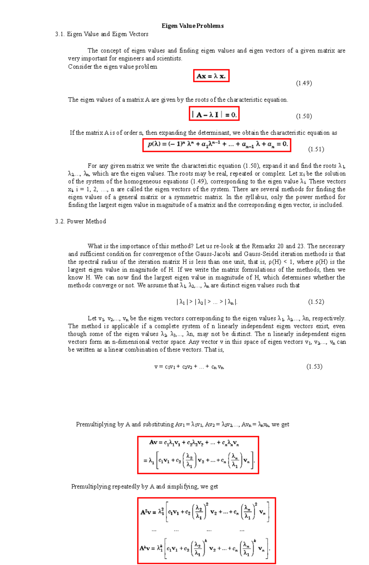 Eigen Value Problems Eigen Value And Eigen Vectors The Concept Of Eigen Values And Finding