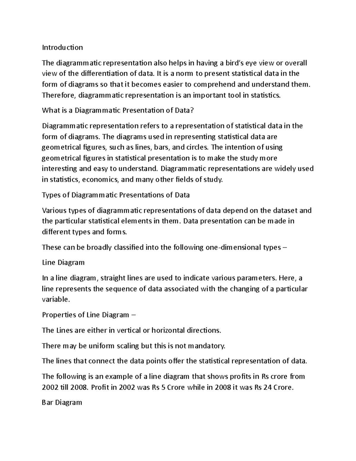 Diagrammatic representation of data - Introduction The diagrammatic ...
