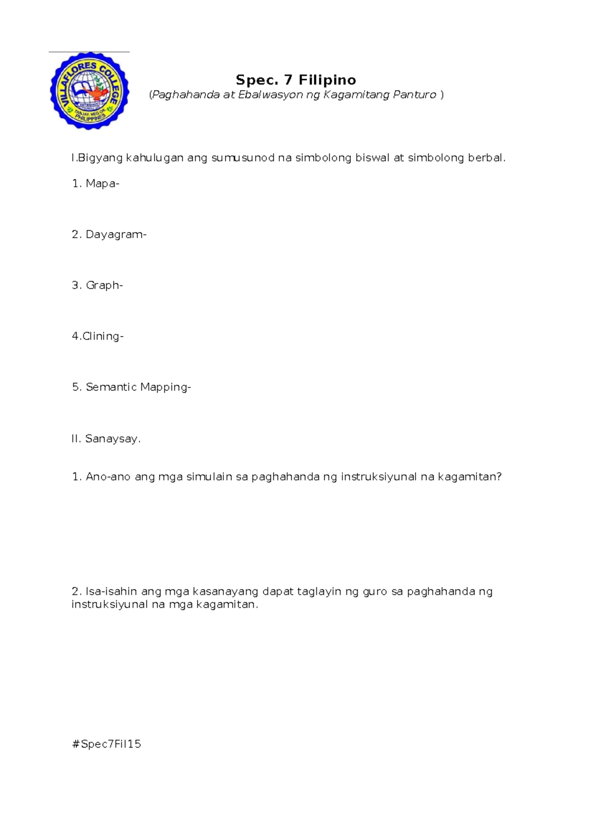 Spec 7 filipino - Bachelor of Science in Elementary Education - Spec. 7 ...