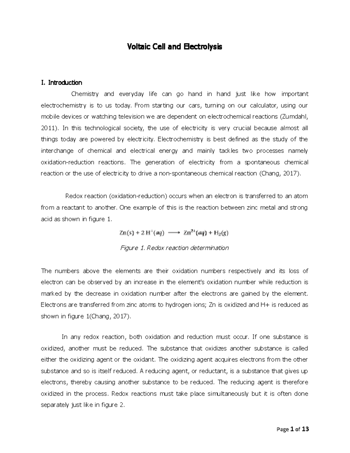 Voltaic Cell and Electrolysis - Introduction Chemistry and everyday ...