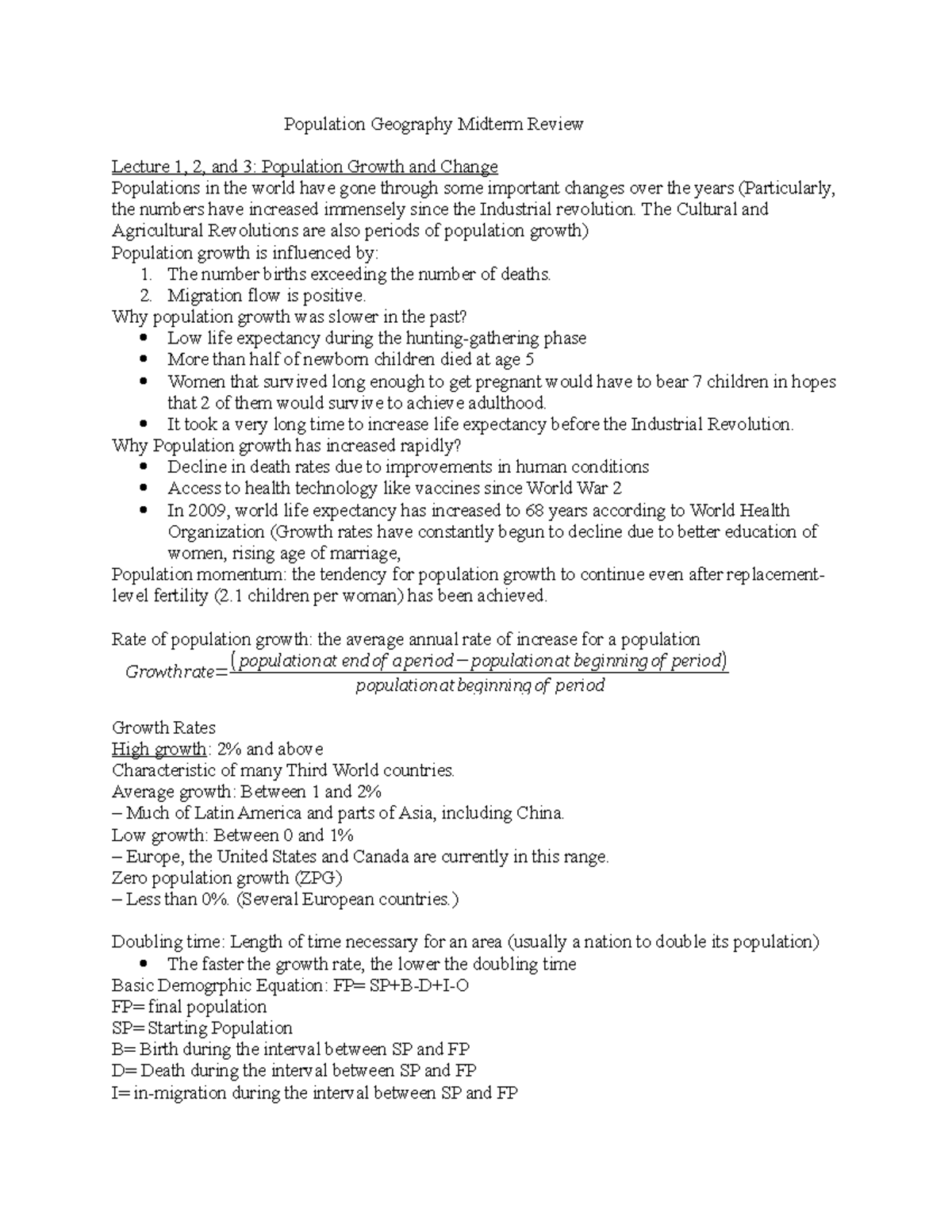 GEOG 335 Intro Notes (The first step into Population Geography ...