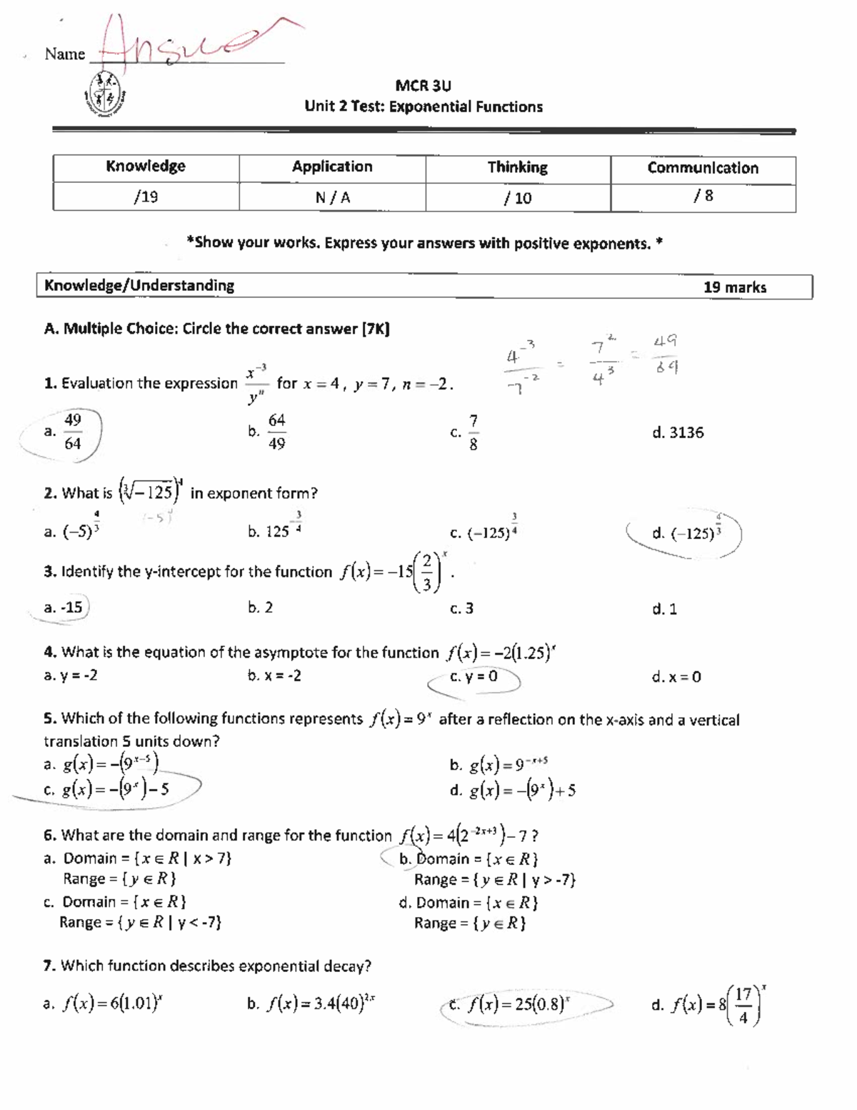 Unit2Test Soln - Math1025 - Studocu