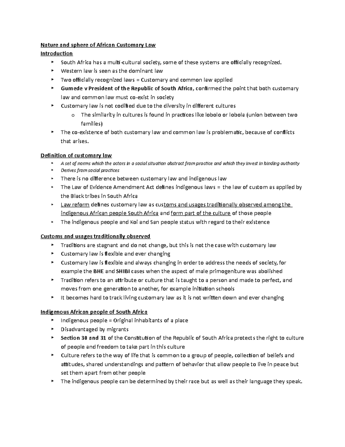 Nature and sphere of African Customary Law part 2 - Nature and sphere ...