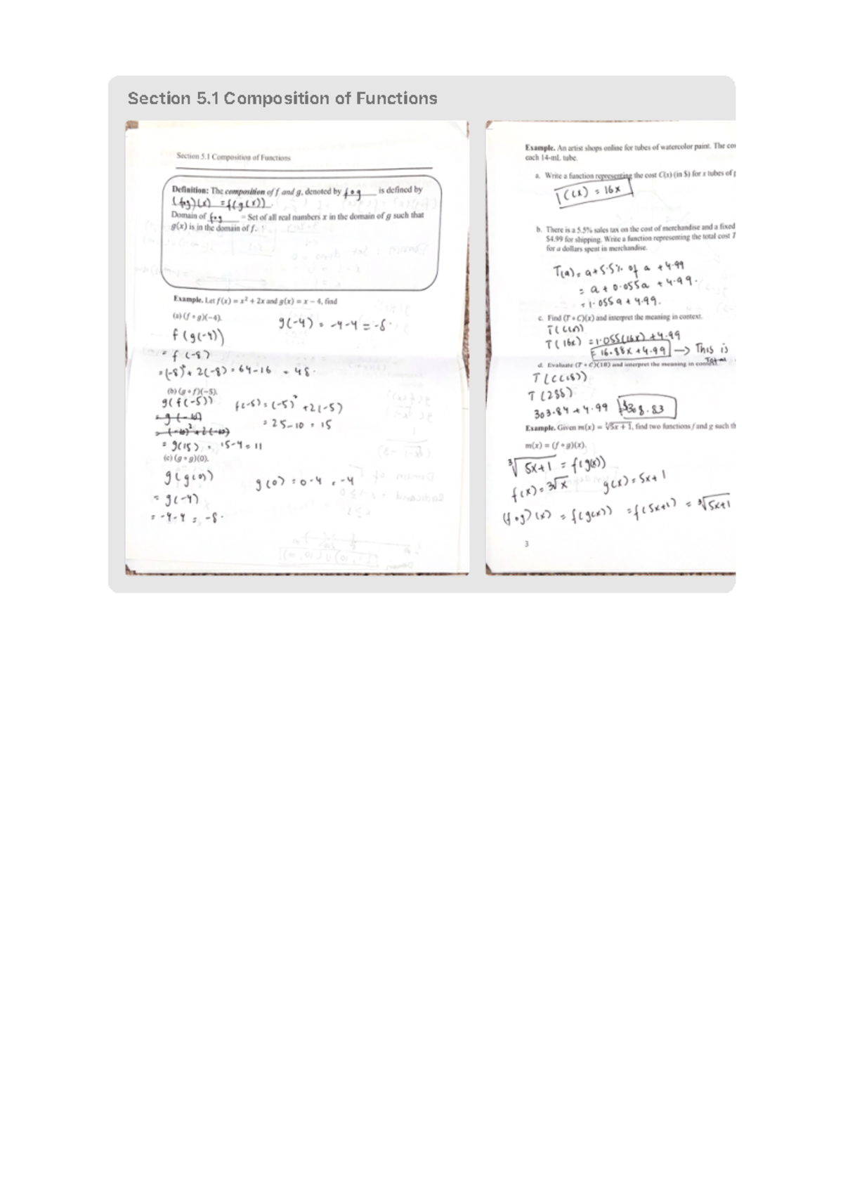 one to one function - MATH 2417 - Section 5 Composition of ...