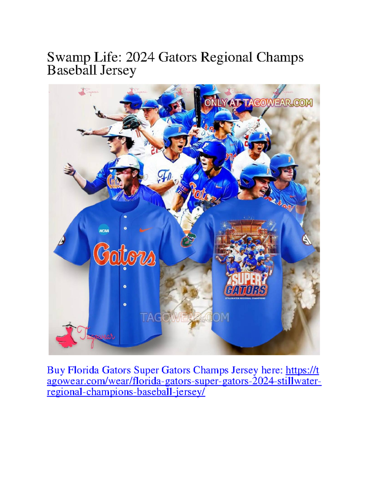 Swamp Life 2024 Gators Regional Champs Baseball Jersey - BA05101 - Studocu