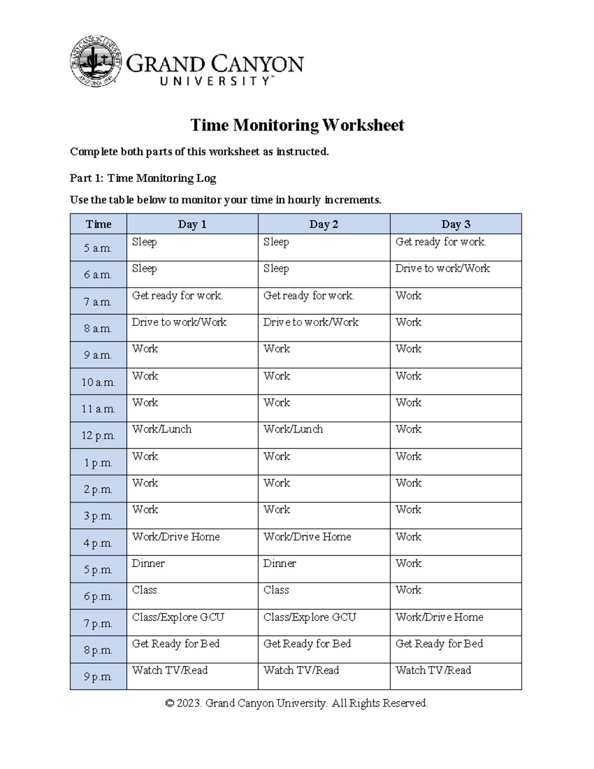 UNV 504 RS T1 Time Monitor Worksheet - Time Monitoring Worksheet ...