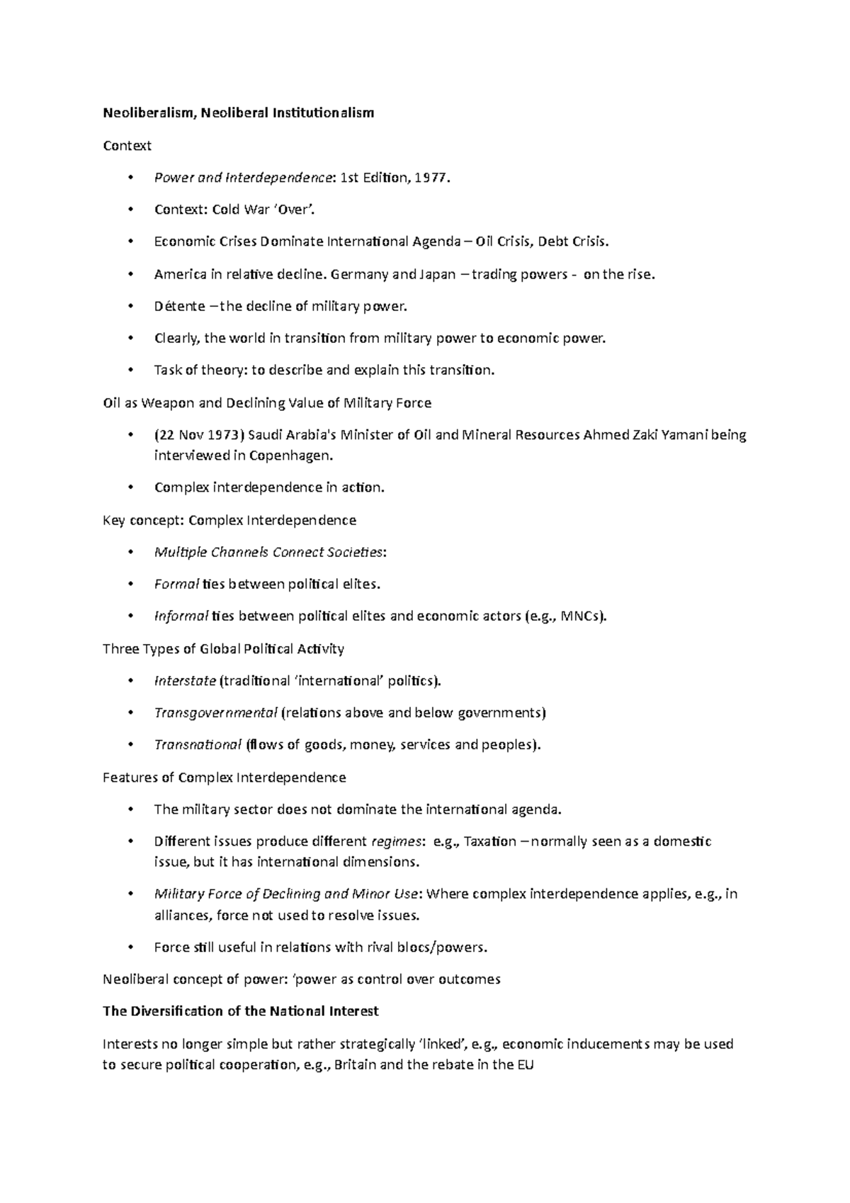 Neoliberalism, Neoliberal Institutionalism - Neoliberalism, Neoliberal ...