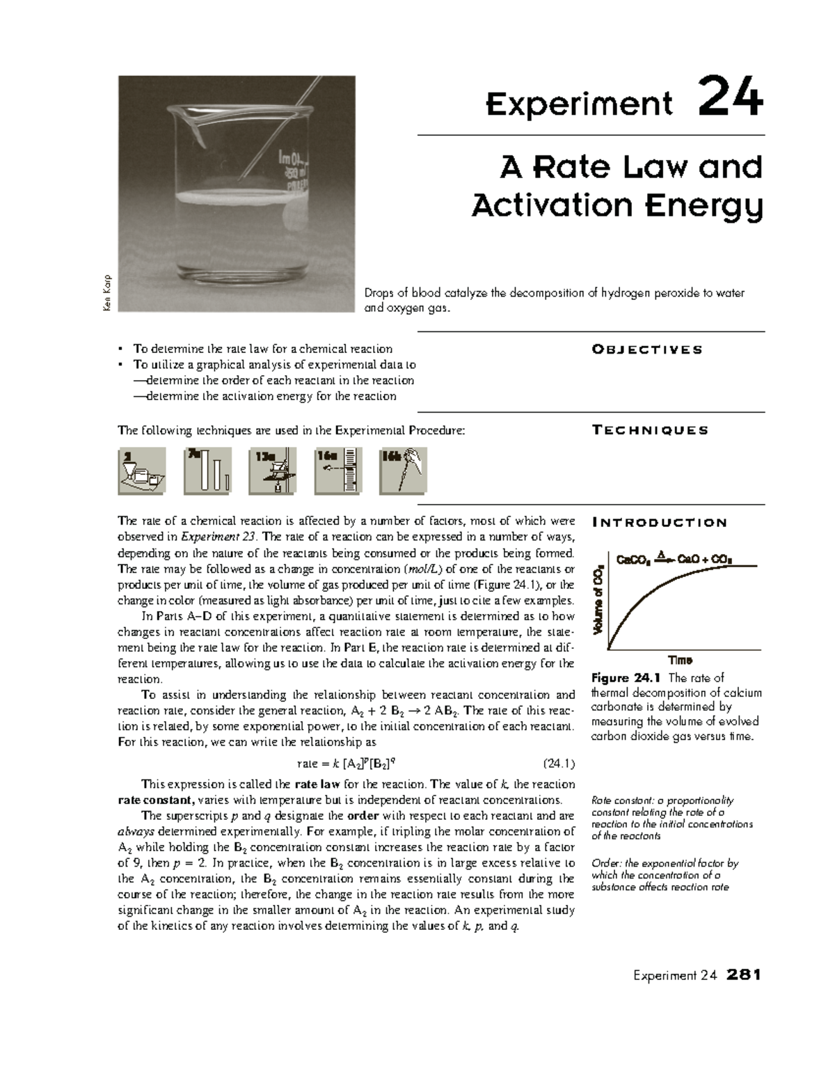 Exp 24 - Experiment 24 A Rate Law and Activation Energy To determine ...
