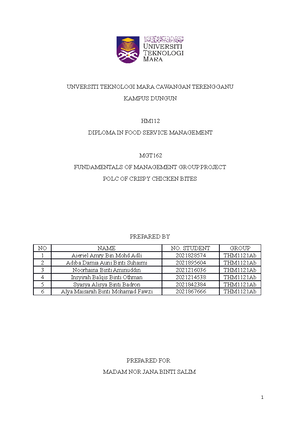 Kemahiran KRAF Perkhemahan - pengurusan perkhidmatan makanan - UiTM ...