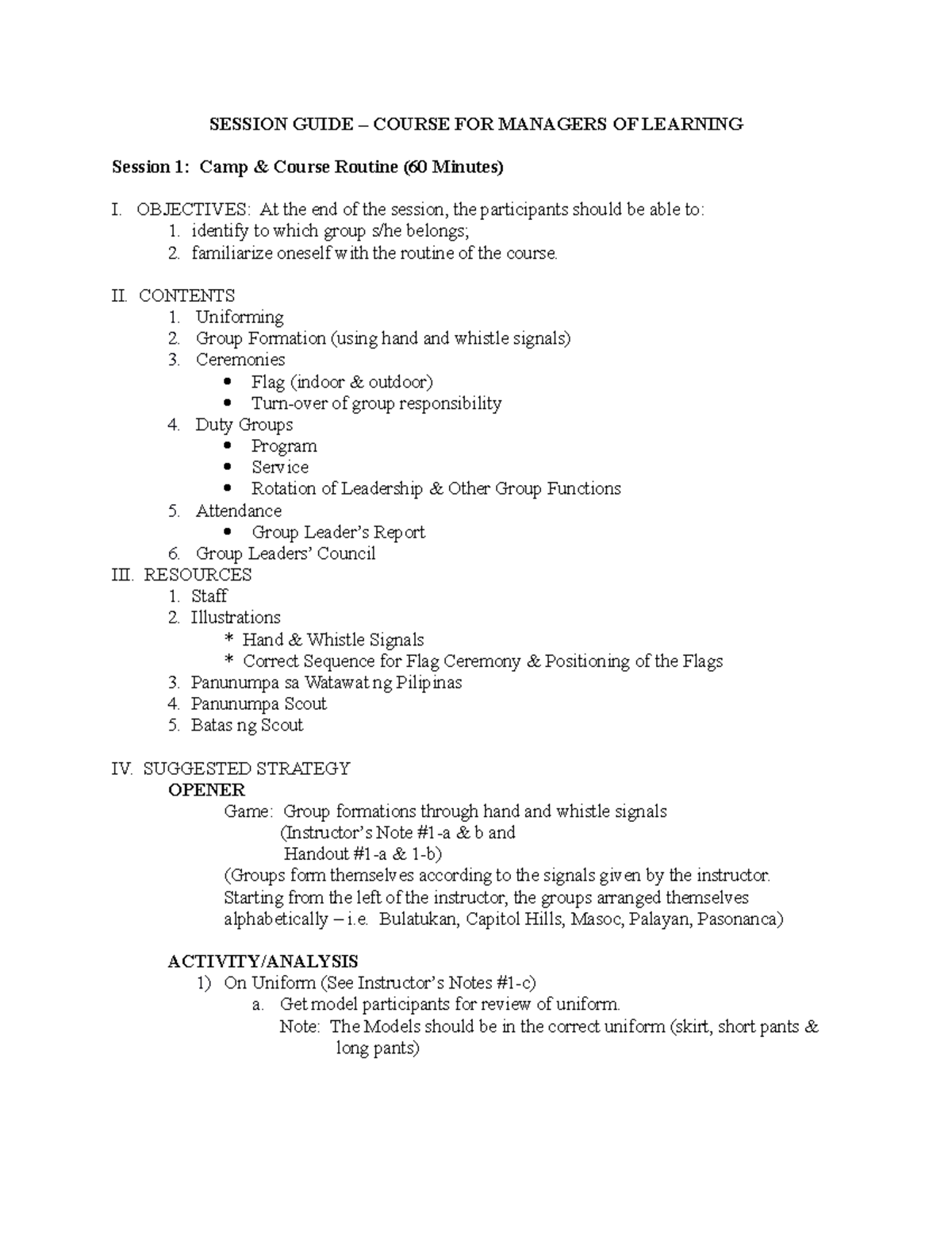 Cours_Routine_lecture - SESSION GUIDE – COURSE FOR MANAGERS OF LEARNING ...