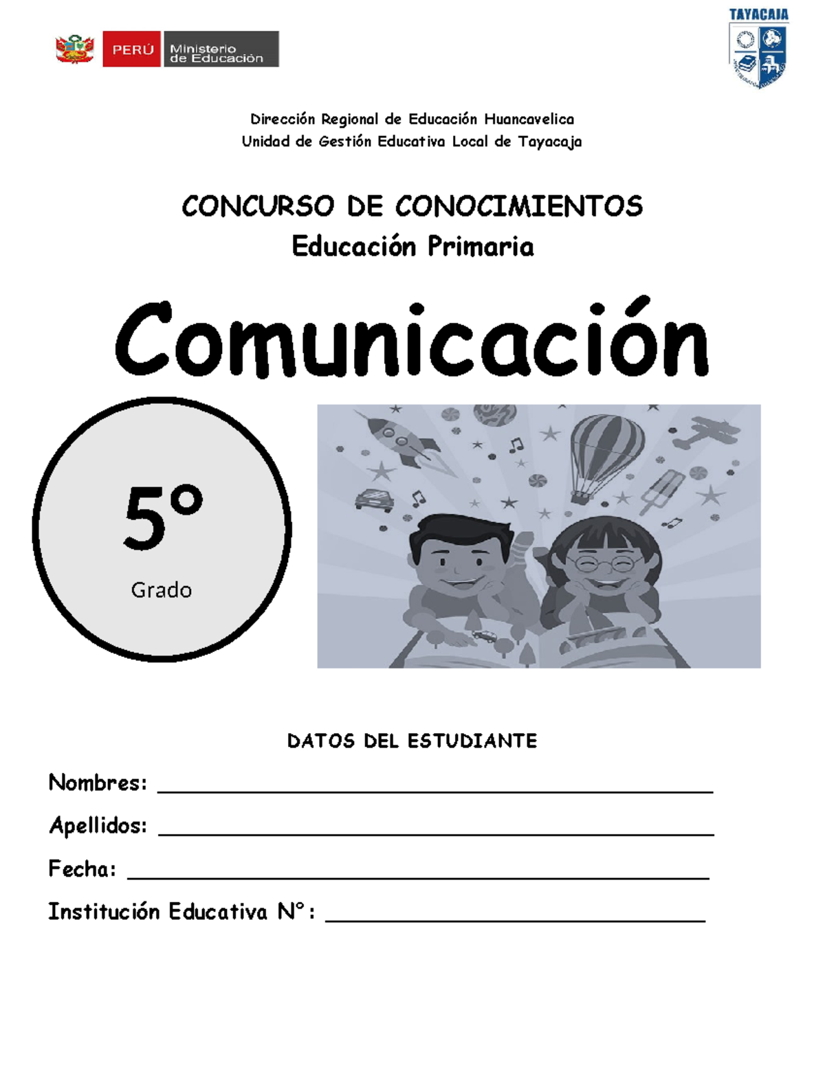 Examen PARA EL Concurso DE Conocimientos - Dirección Regional de Educación Huancavelica Unidad ...