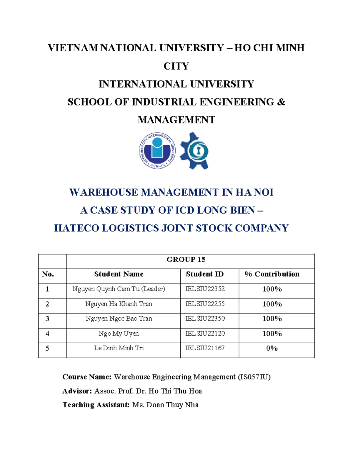 WEM Report Wed 123 Group 15 - VIETNAM NATIONAL UNIVERSITY – HO CHI MINH ...