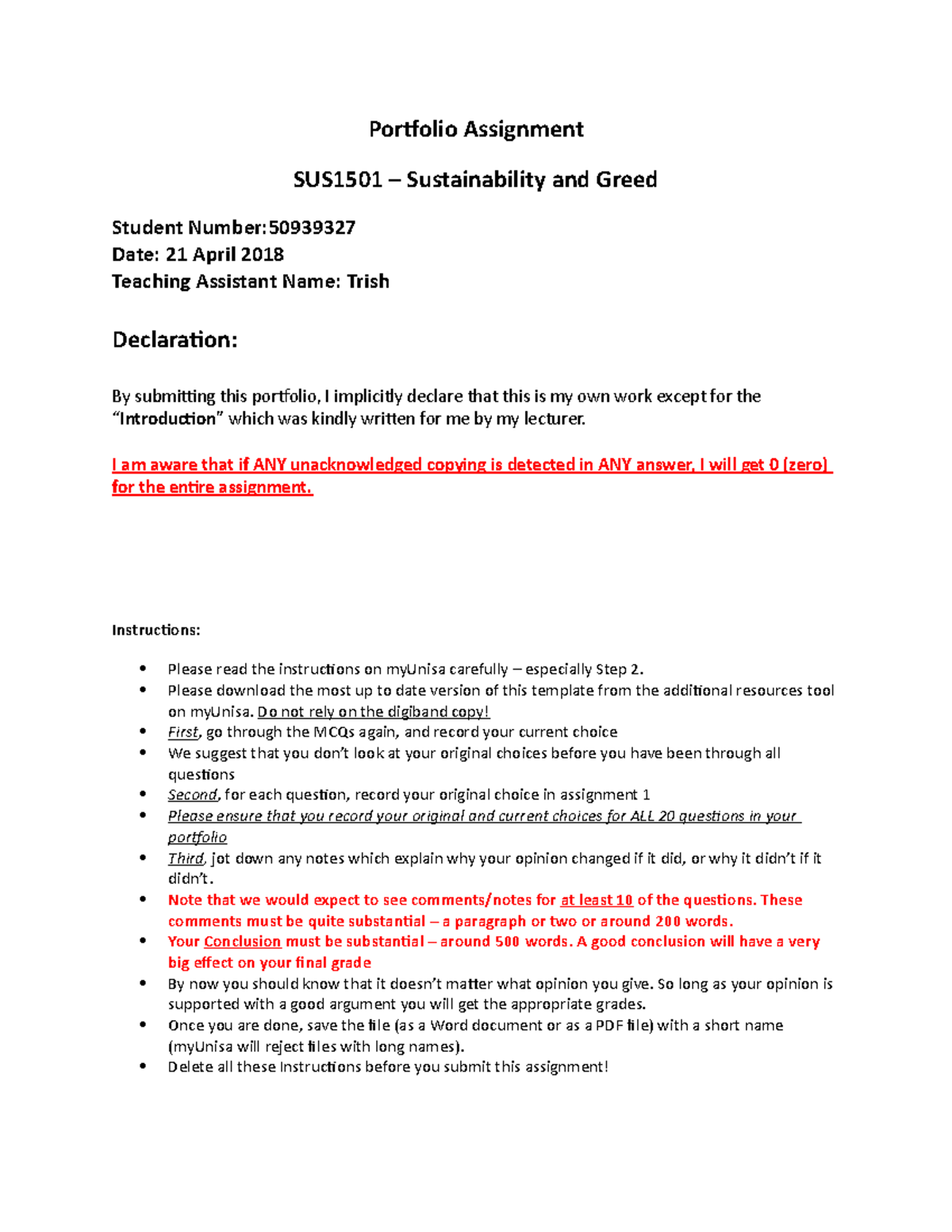 01+Portfolio+Template+2018 - Portfolio Assignment SUS1501 ...